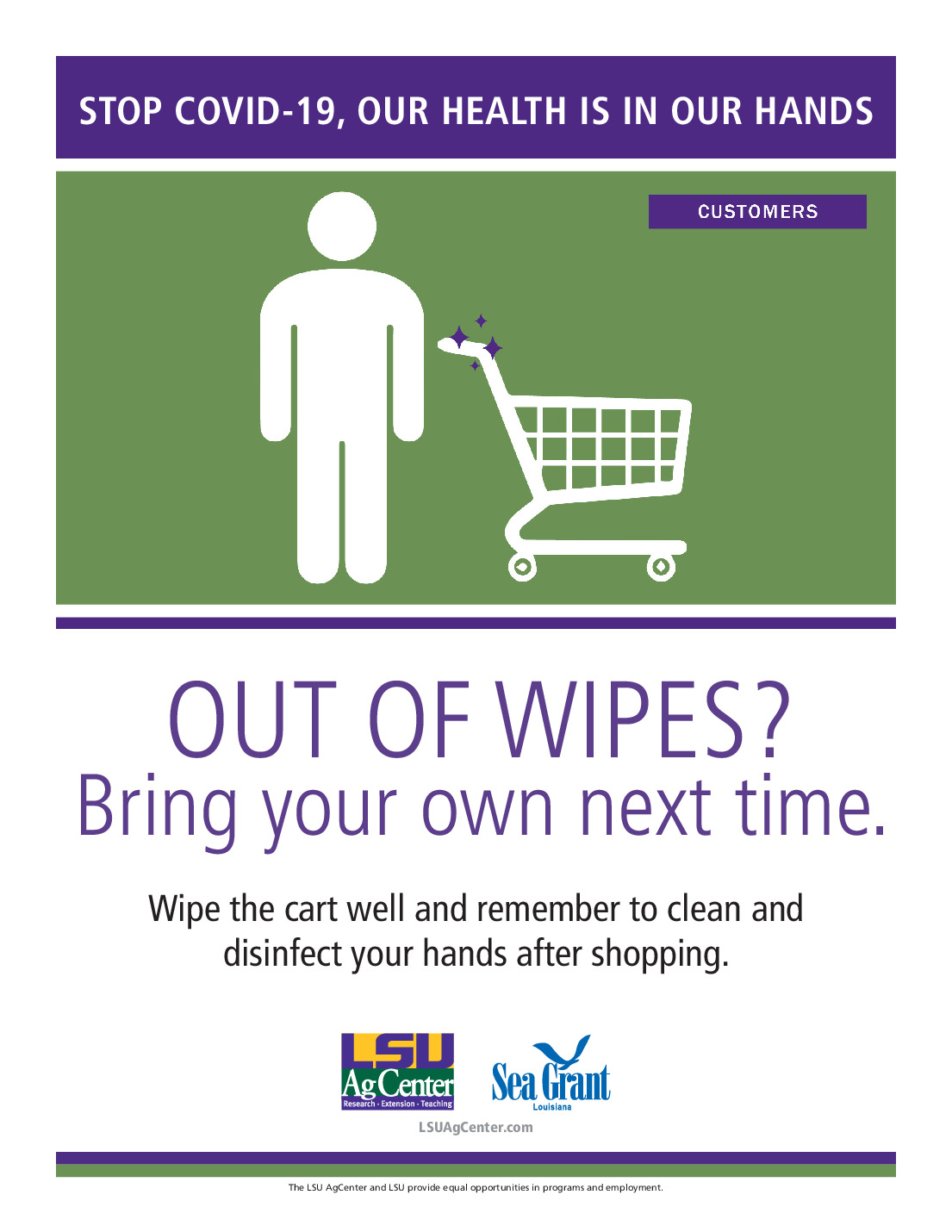 Free Louisiana COVID-19 - Shopping Disinfection Poster Labor Law Poster ...