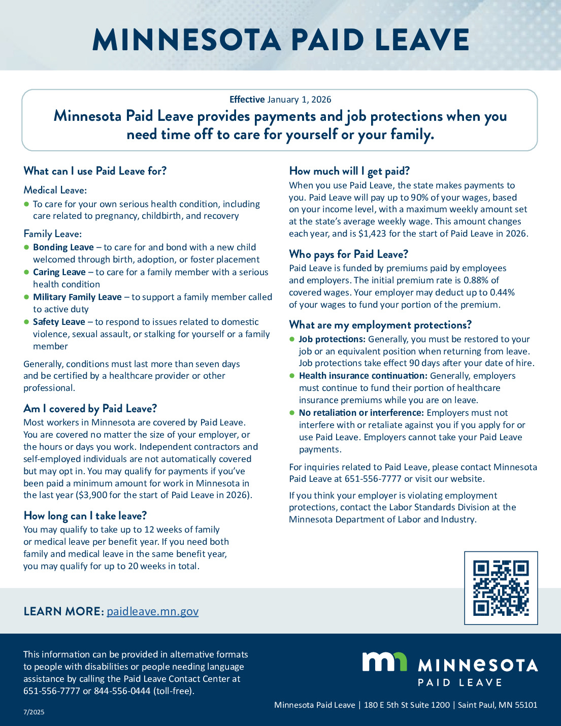 Free Minnesota Paid Family and Medical Leave Labor Law Poster 2026